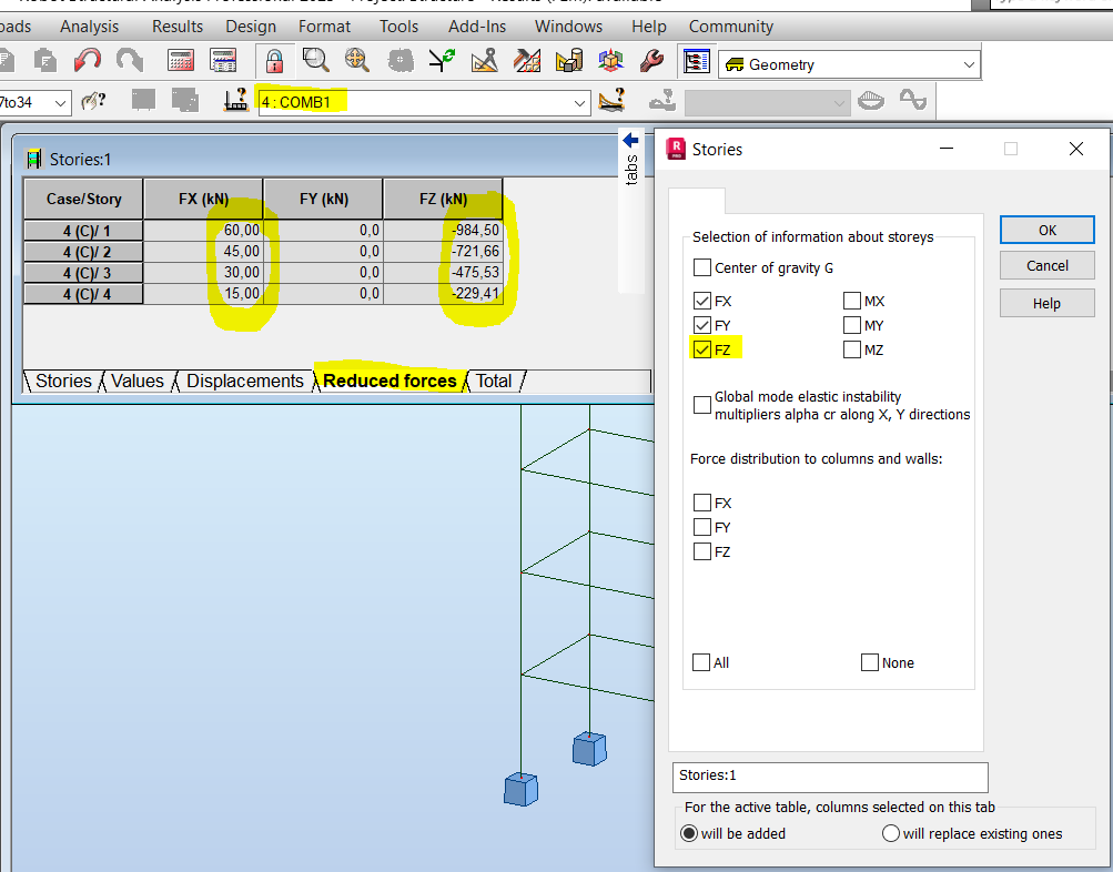 How to verify alpha_cr for building story using results calculated in Robot Structural Analysis