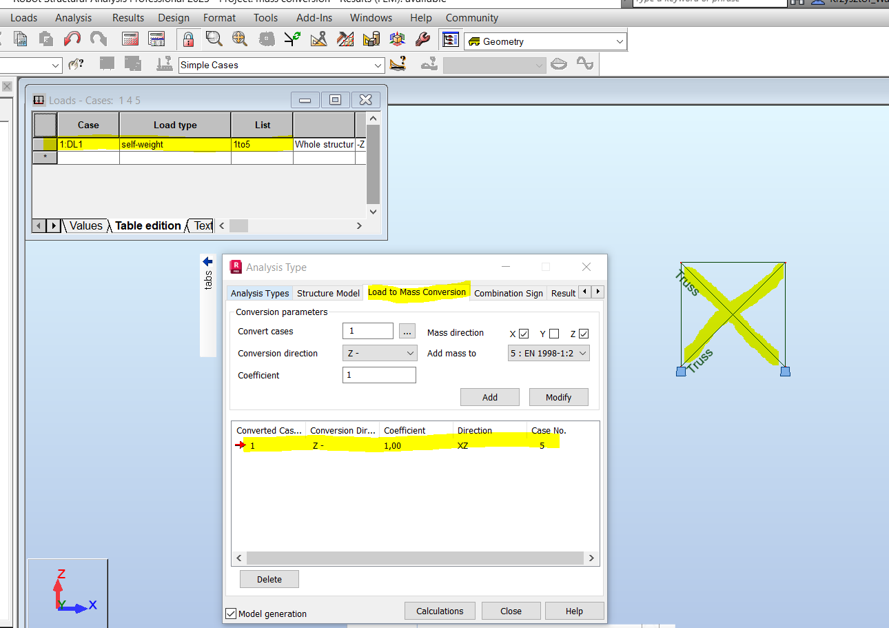 Two different structure masses presented in calculation note for ...