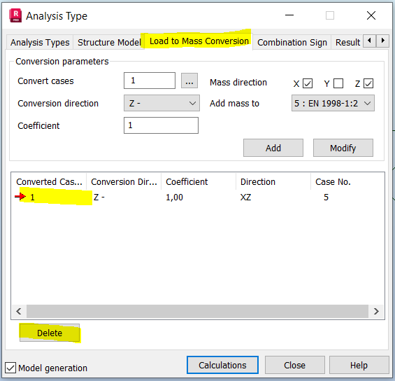 Two different structure masses presented in calculation note for ...