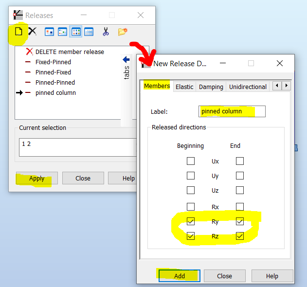 Columns appear to have moment connection to slab for model in Robot Structural Analysis