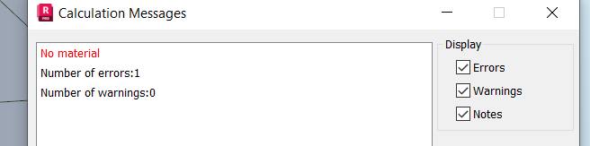 "No material" message reported for panels in Robot Structural Analysis