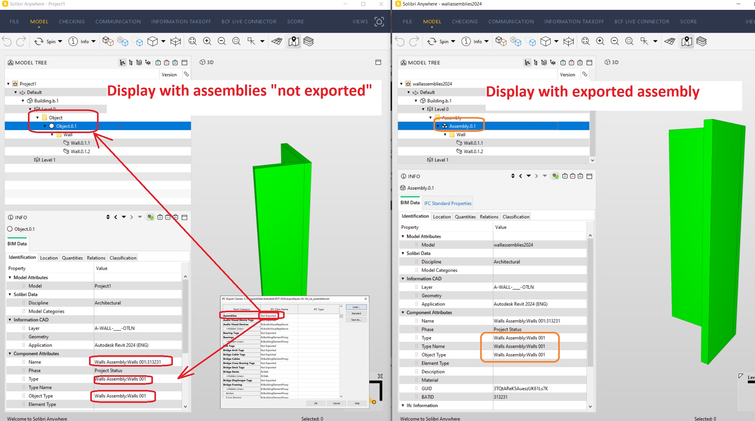 Assemblies always exported to IFC from Revit