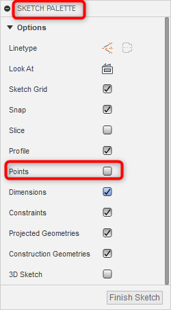 How to remove points from an inserted DXF/DWG in Fusion.