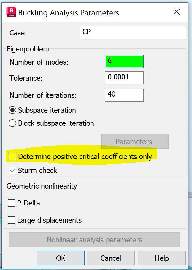 When it is recommended to use option Determine positive critical ...