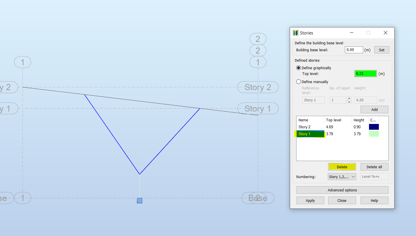 "The element exceeds geometrical limits of the story" warning while model analysis in Robot ...