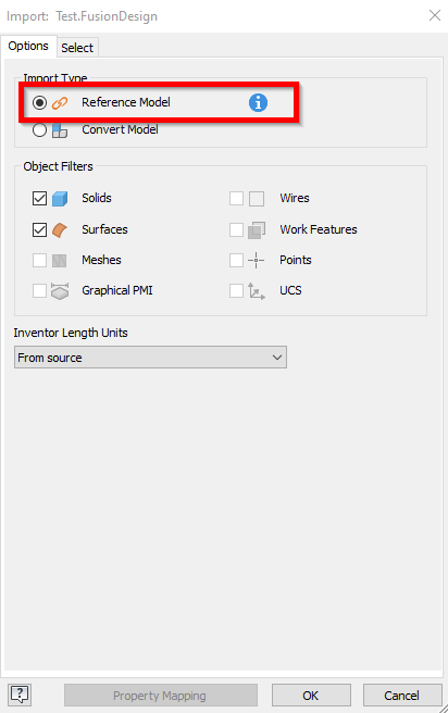 How to import a Fusion design in Inventor and keep it linked