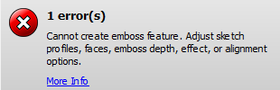 "Cannot emboss selected profile on selected faces [...]" when using Emboss feature in Fusion 360