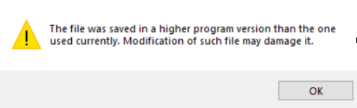 "Die Datei wurde in einer höheren Programmversion als der derzeit ...