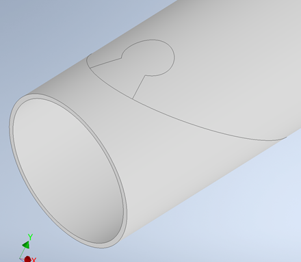Cut normal to surface of cylindrical part in Inventor
