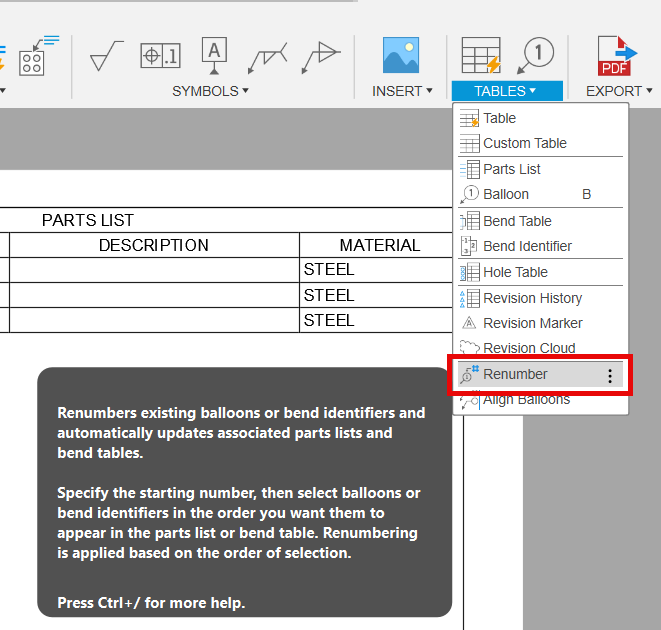 I have hidden items I don't want to show up in my Parts List in Autodesk Fusion