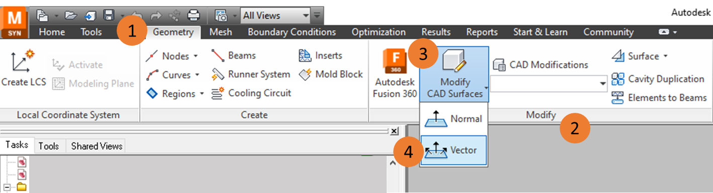 How to define CAD Modifications keeping features dimensions in Moldflow?