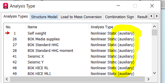 No results for single load cases in nonlinear model in Robot Structural ...
