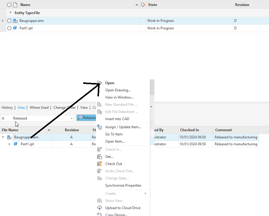 Open old Revisions in Vault Client