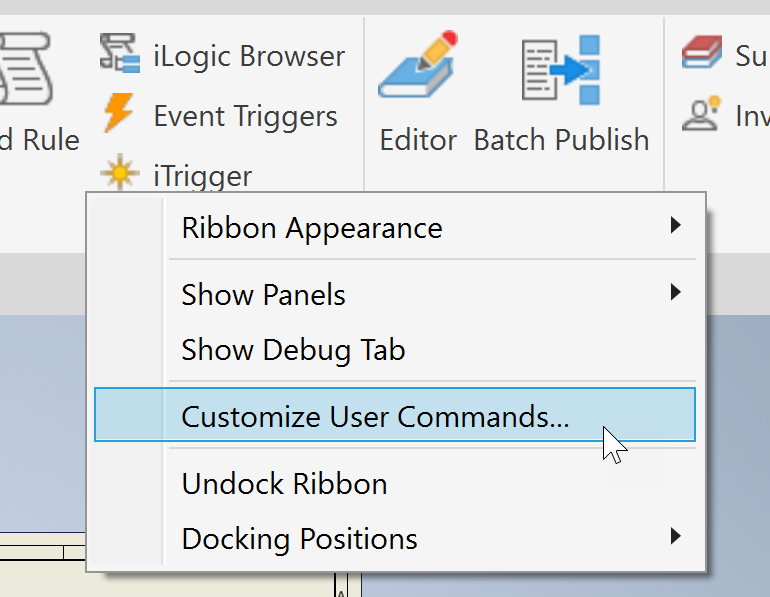 Change the background color using a keyboard short cut in Inventor