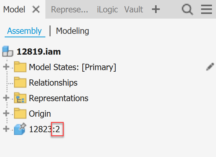 Vault browser is missing a component that is shown in the model browser in Inventor