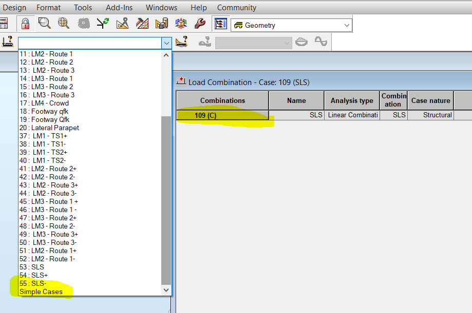 Manual combination does not appear after model calculation in Robot Structural Analysis