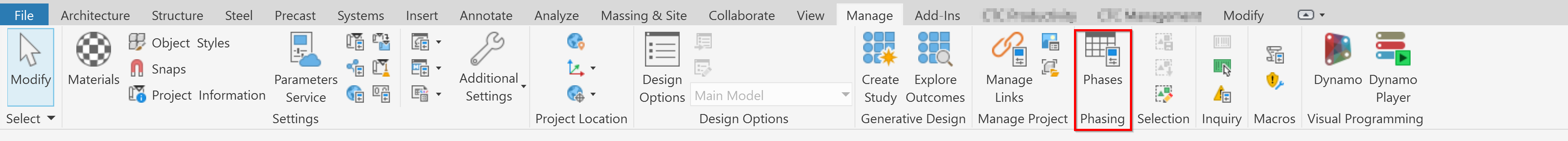 How to control the display of elements based on their phase status in Revit