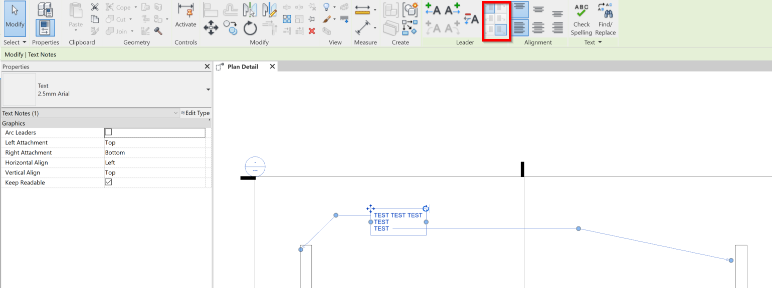 Leader line editing greyed out in assembly views in Revit