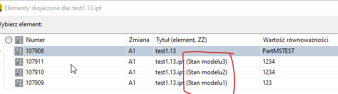 Title (Item,CO) property doesn't show Model State names for Inventor Assembly in Vault