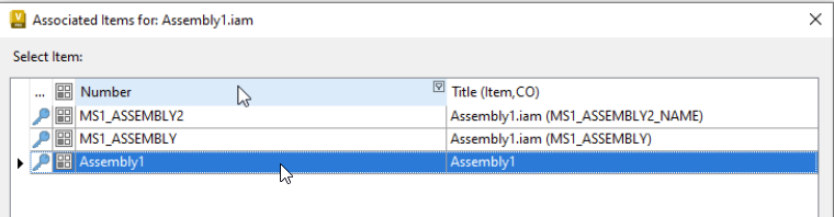 How to know which Vault Item is assigned to which Inventor Model State