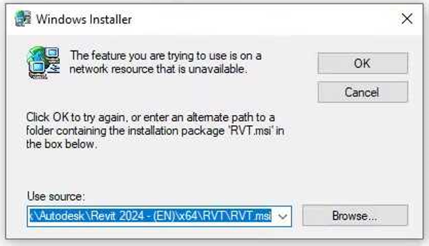 Revit 2024.2 and Revit LT 2024.2 installation hangs or asks for RVT.msi