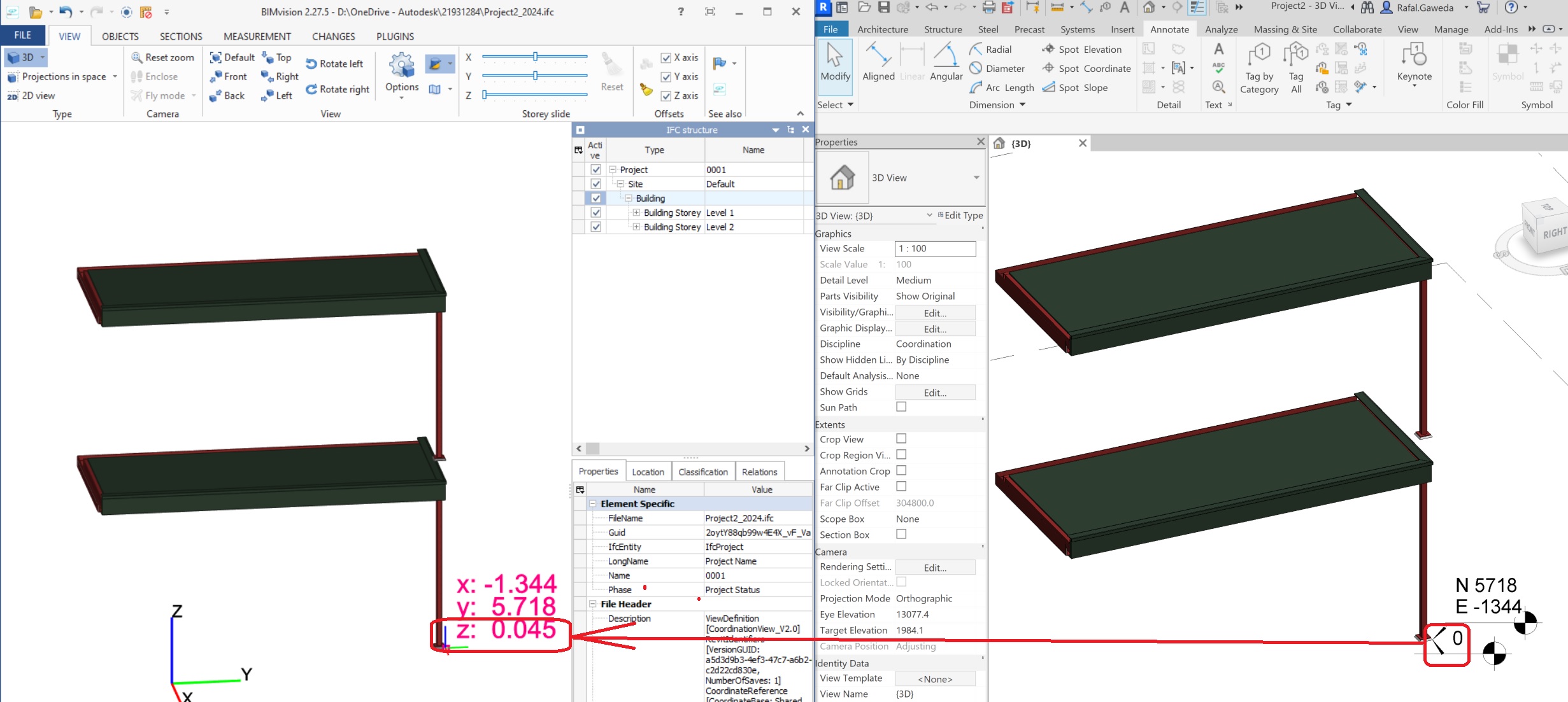 Assembly gets wrong Z value in IFC exported from Revit