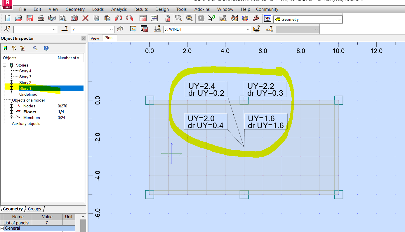 Diagrams for buildings shows values for all stories regardless story ...
