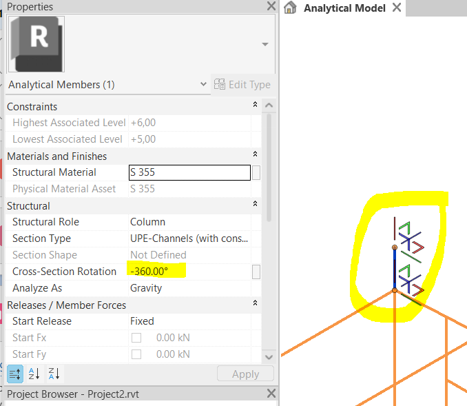 "Please enter a value between -360.00° and 360.00°" while analytical automation process in Revit ...