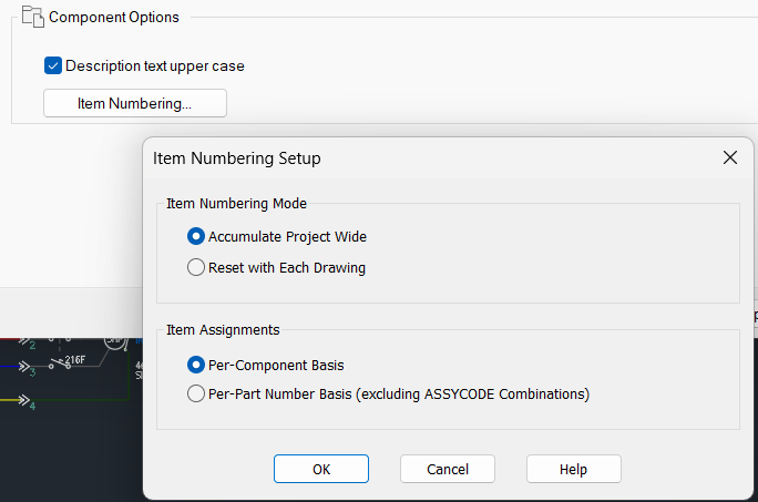 To reassign item numbering sequentially for each sheet in AutoCAD Electrical