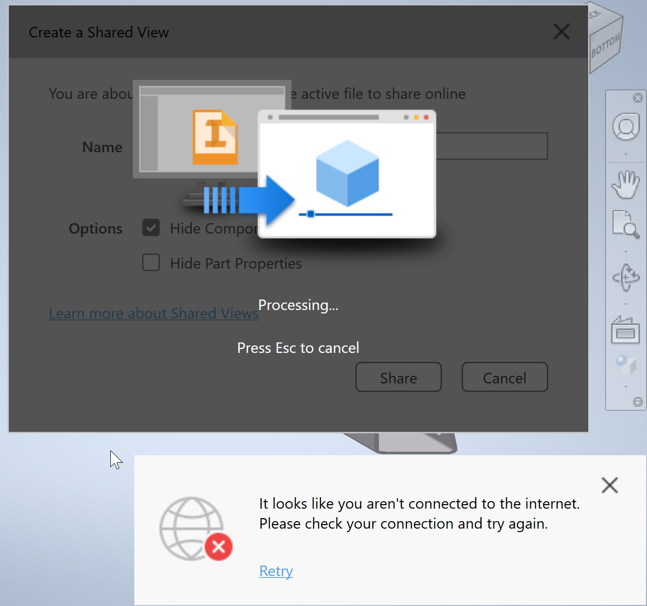 "It looks like you aren't connected to the internet." when trying to ...