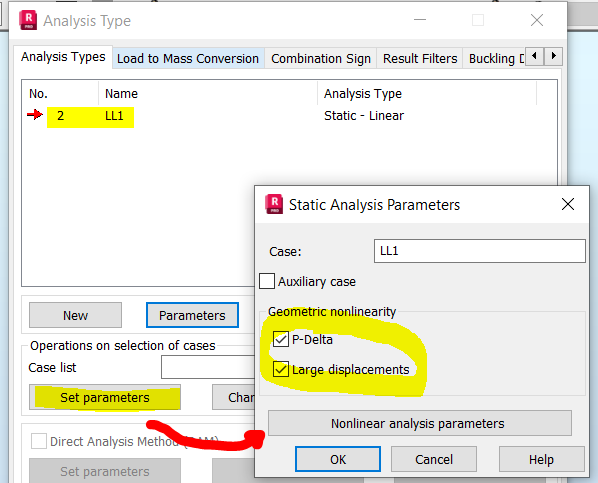 Is It Possible To Use Nonlinear Analysis While Phase Structure Calculations In Robot Structural