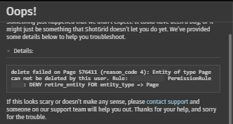 Objekt vom Typ Seite kann von diesem Benutzer nicht gelöscht werden ...