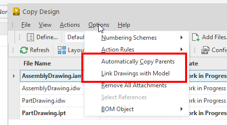 Inventor assembly’s drawing copied automatically and follows part file name when copying part in ...