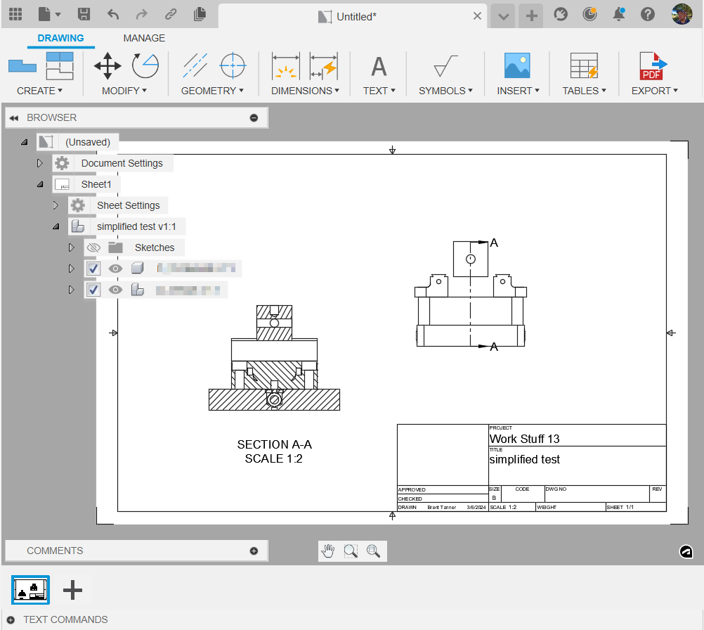 How to move a section view out of alignment from the parent view in Fusion