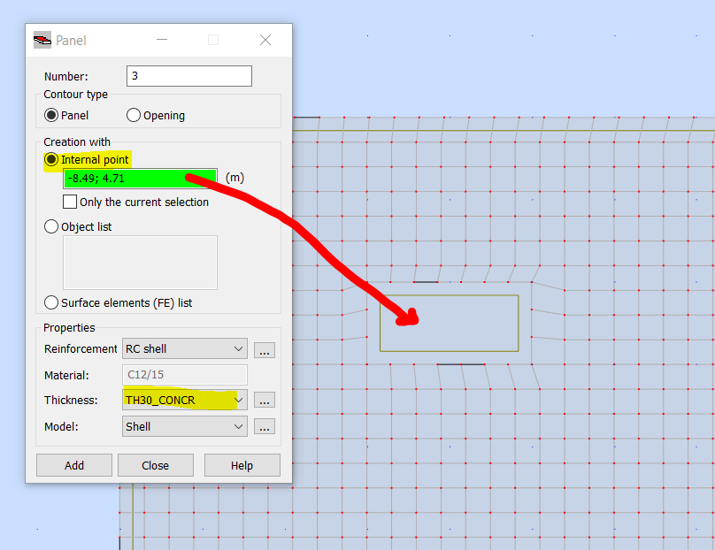 Contour defined inside panel does not mesh in Robot Structural Analysis