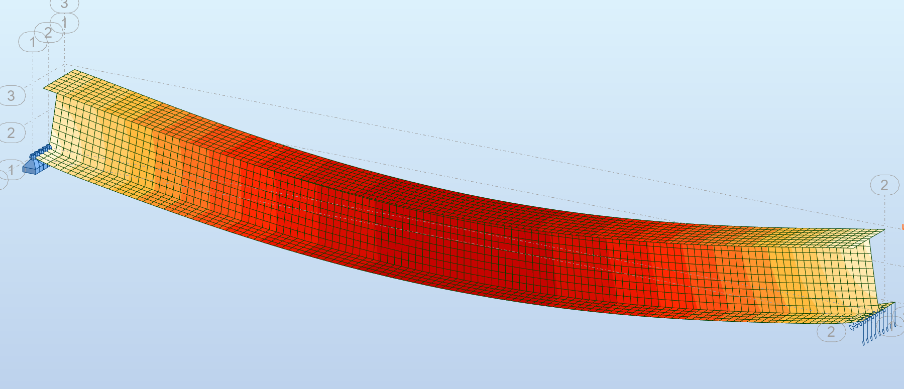 How to simulate steel beam using finite elements in Robot Structural Analysis