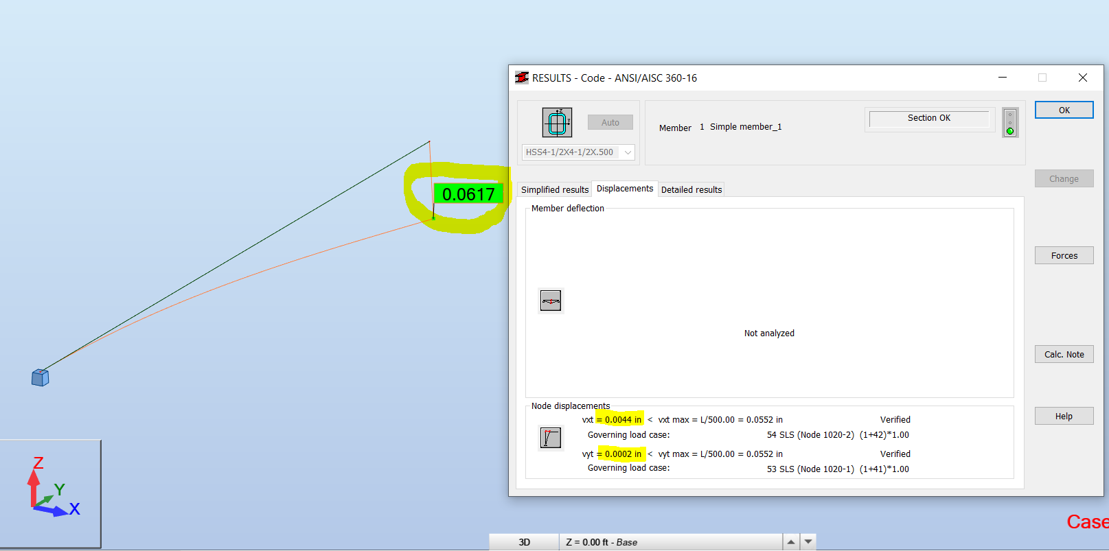 Nodal displacement not verified in global z direction while steel member code check in Robot ...