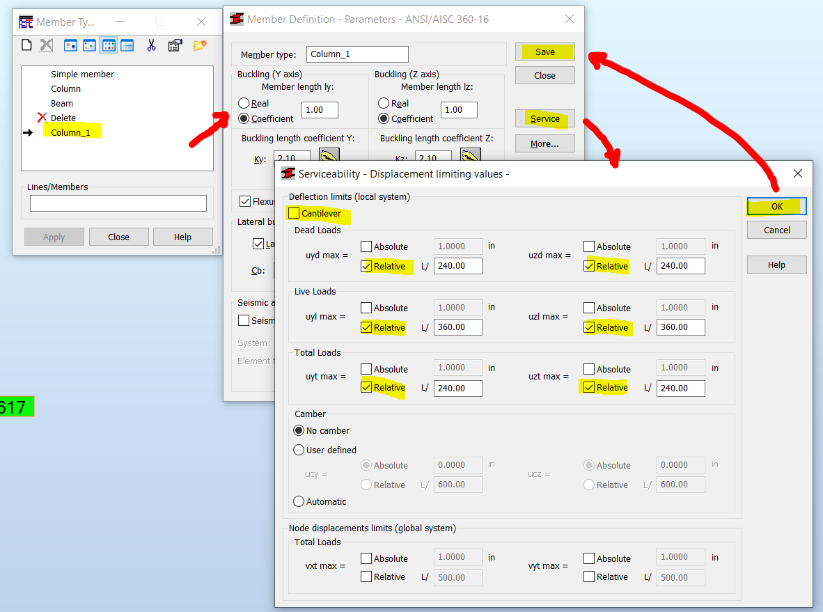 Nodal displacement not verified in global z direction while steel member code check in Robot ...