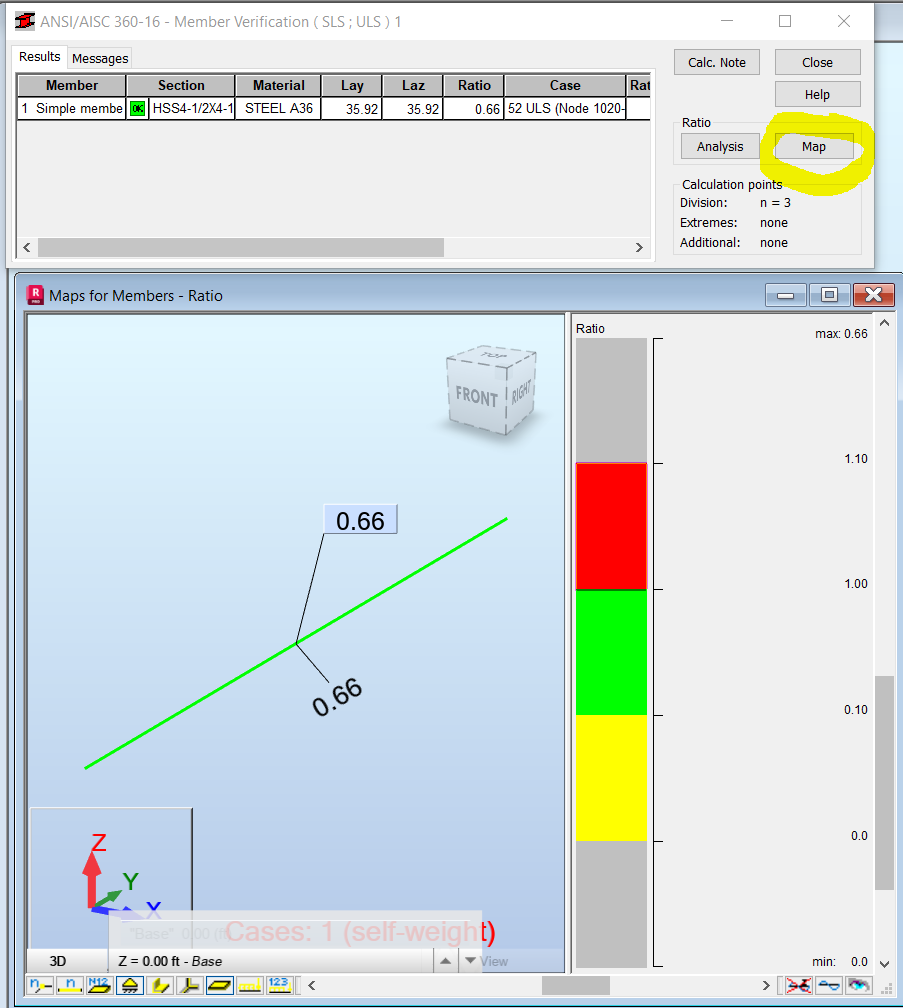 Correctly verified member presented in red when design ratio presented ...