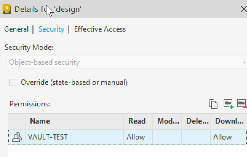 How to grant specific groups in Vault access to specific folders based on assigned item security