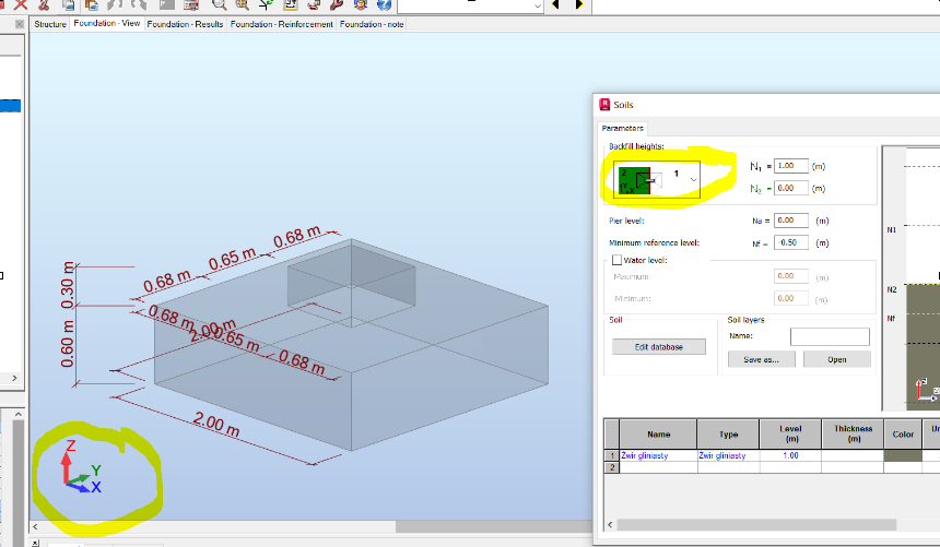What is the use of backfill heights parameters while footing design in Robot Structural Analysis