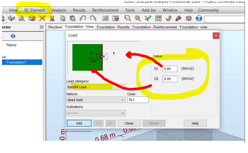 What is the use of backfill heights parameters while footing design in Robot Structural Analysis