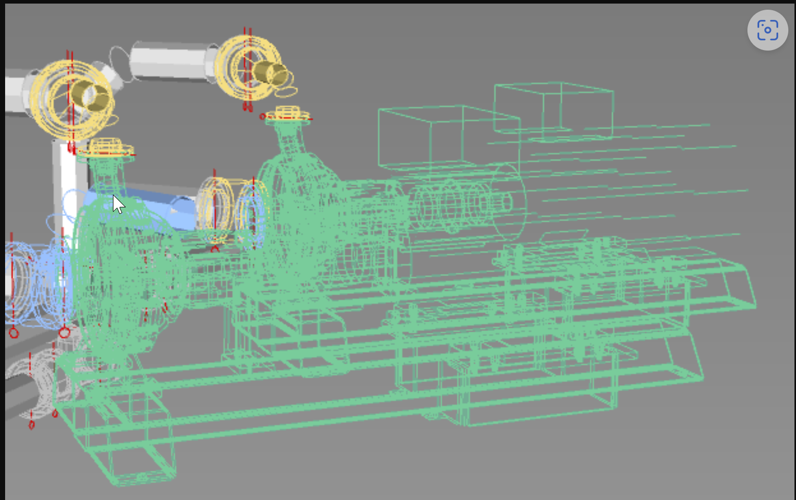 Plant 3D objects are displayed in wireframe mode in Navisworks