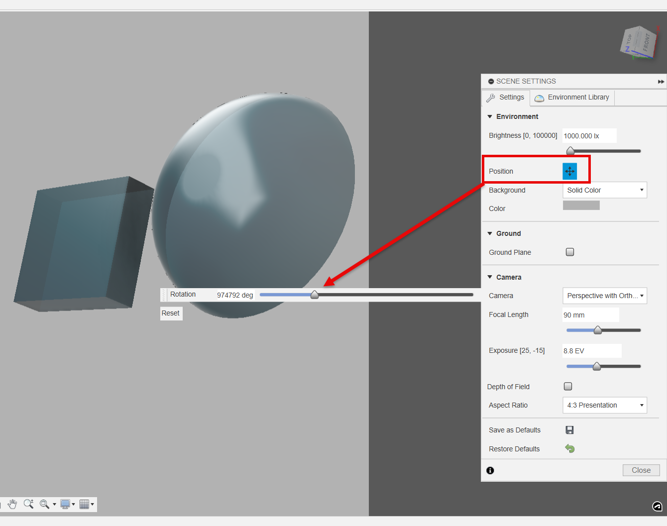 Render preview lighting is being calculated incorrectly across glossy surfaces in Autodesk Fusion