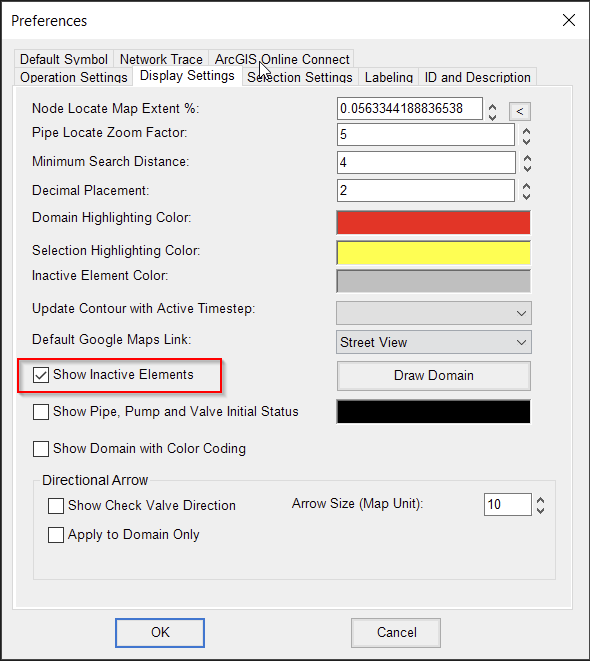 Map display includes deactivated pipes in the map InfoWater Pro
