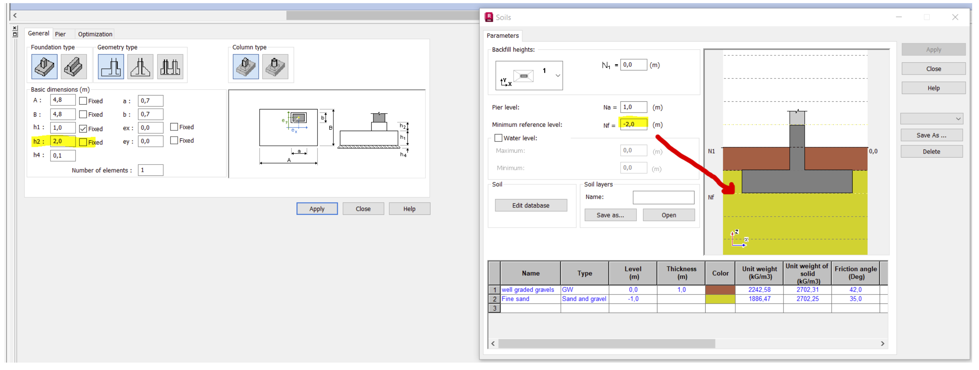 What is a purpose of using Reference level Nf while RC foundations design in Robot Structural ...