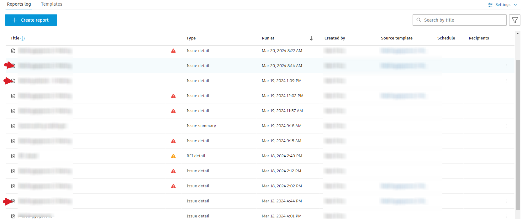 "Report failed" when exporting issue details report from ACC