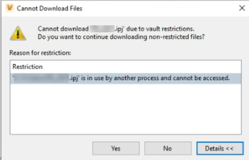 "Cannot Download Files due to restrictions..." appears when opening a ...