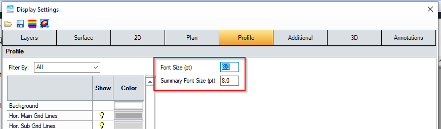 Text size in Plot Profile is too small in InfoDrainage