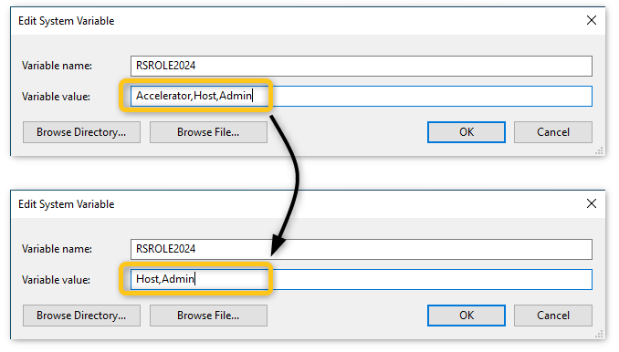 How to activate or deactivate a role of a Revit Server?